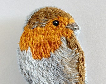 Robin embroidery | Etsy