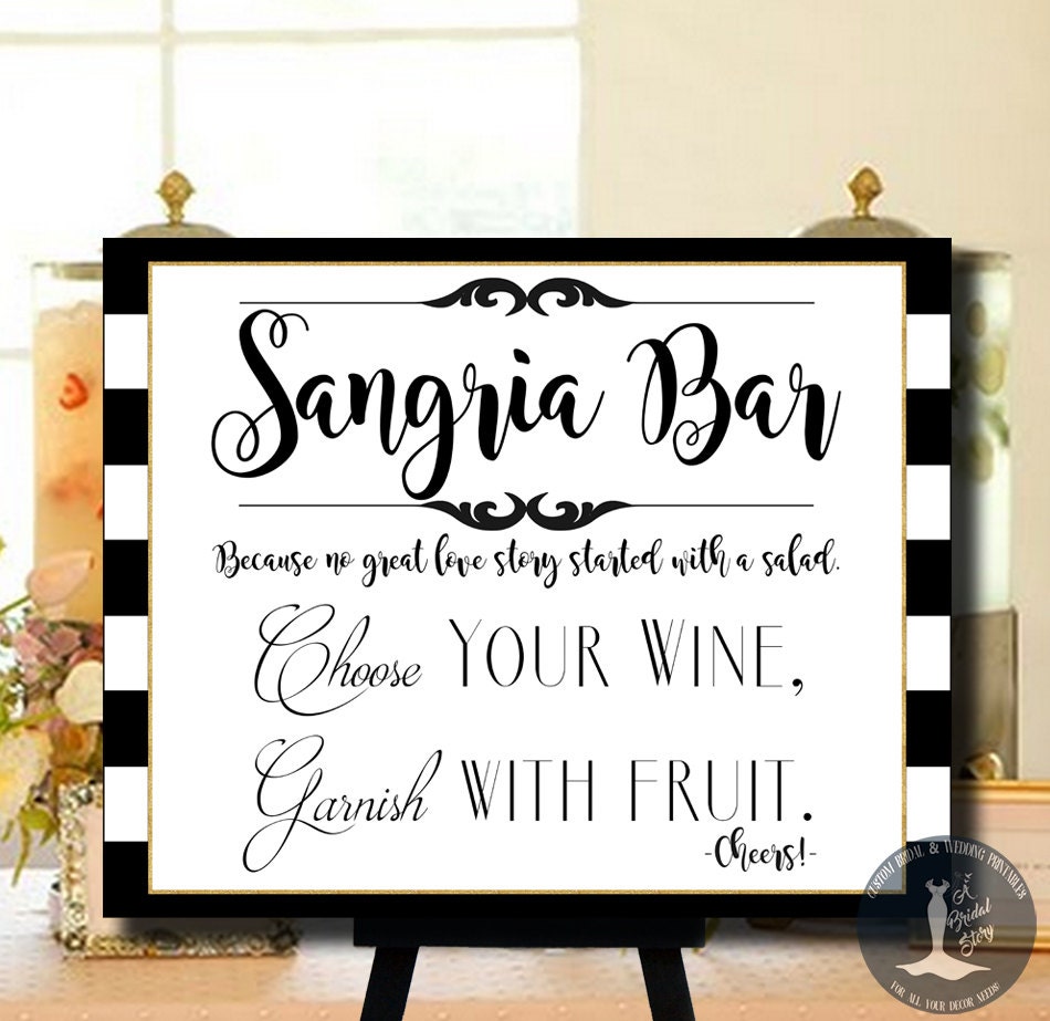 Sangria Bar Printable Sign Printable Instant by ABridalStory