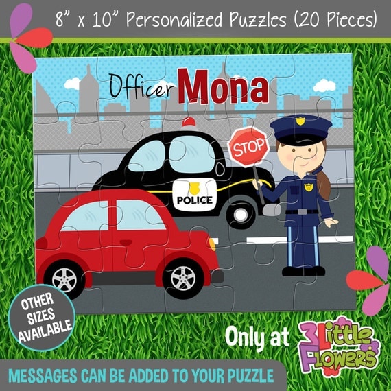 Police Puzzle - Personalized 8 x 10 Puzzle - Personalized Name Puzzle ...