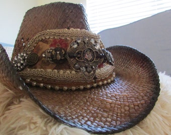 Rustic Beauty Western Cross Cowgirl Hat by GirlFridayHats on Etsy