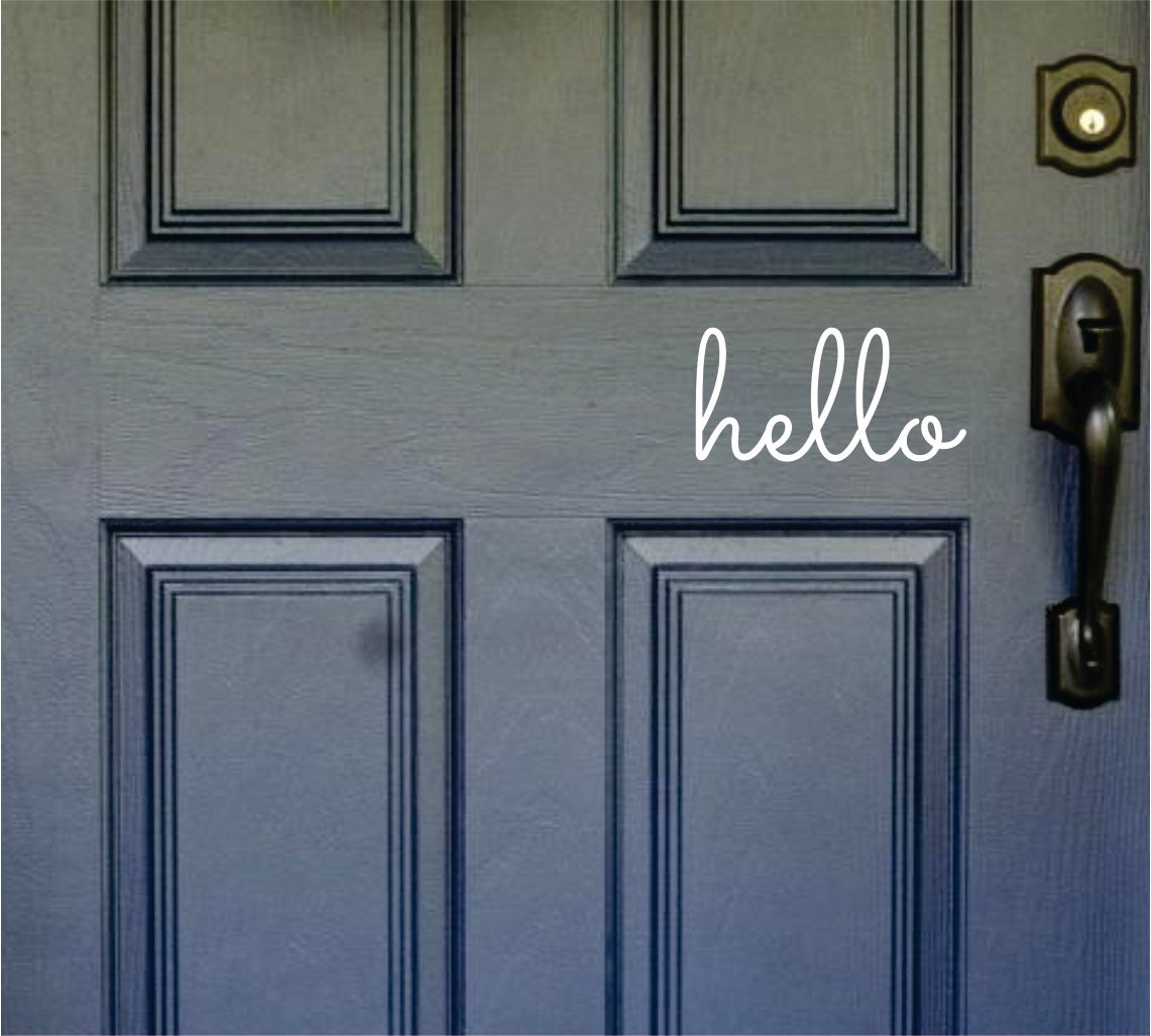 hello Front Door Decal Door Sticker Hello Door Decal Teen