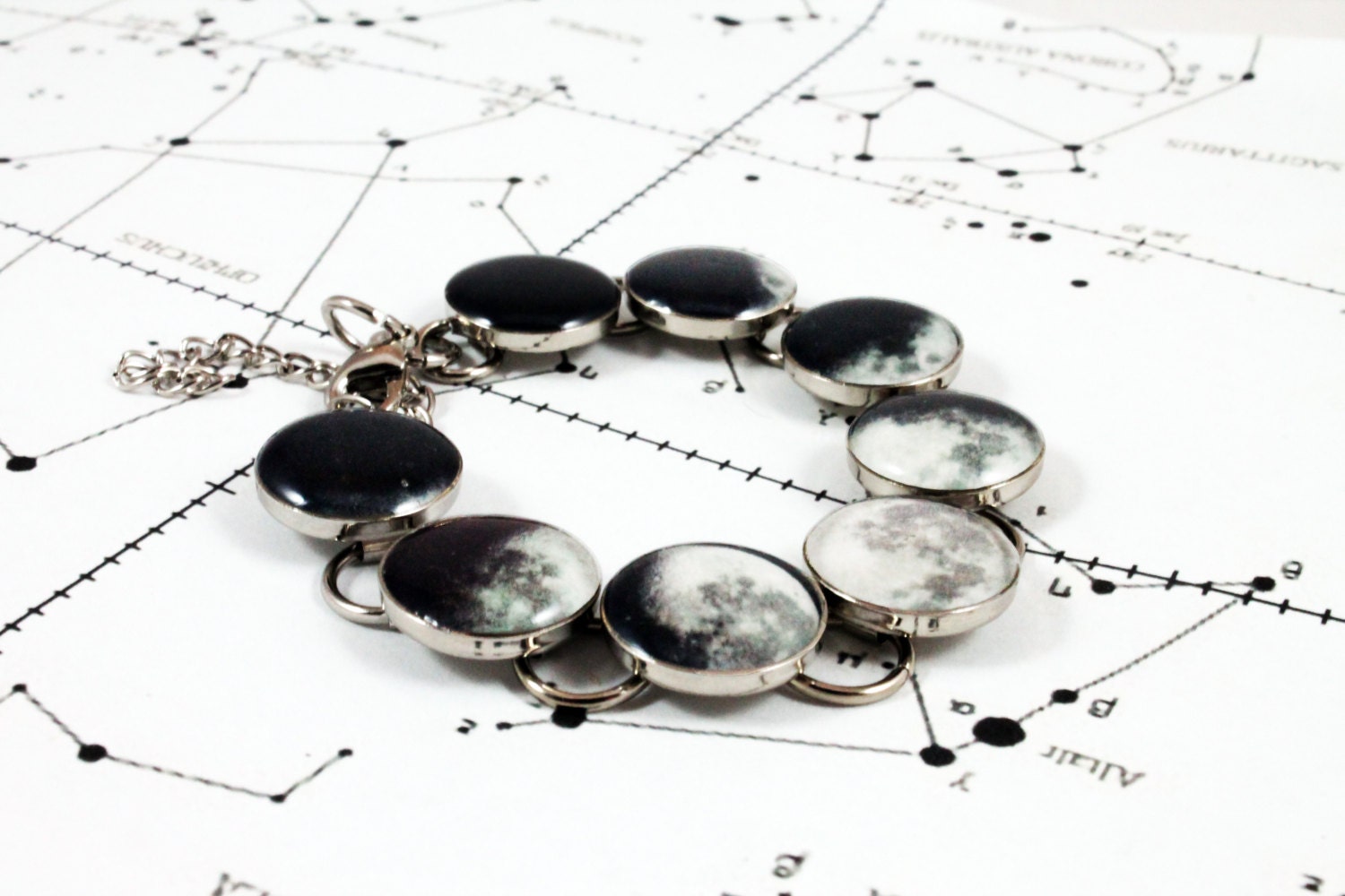 Accurate Phases of the Moon Bracelet Silver or Copper