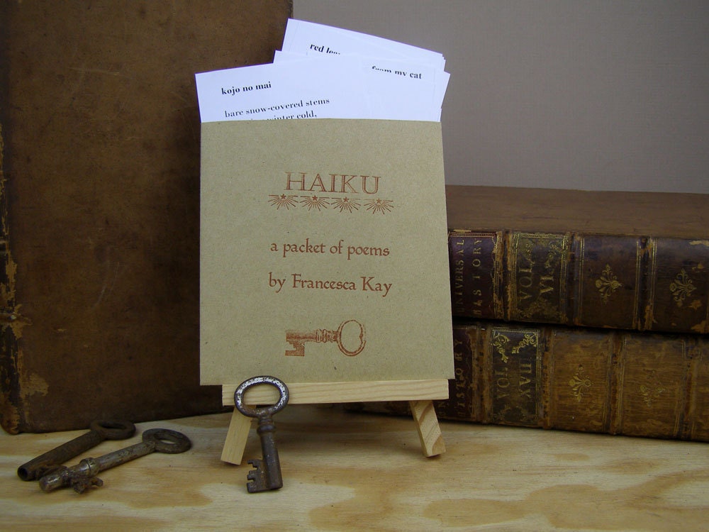 Haiku poems. Handmade poetry packet. Small poetry gift. Haiku