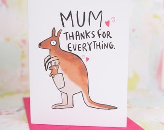Kangaroo card | Etsy