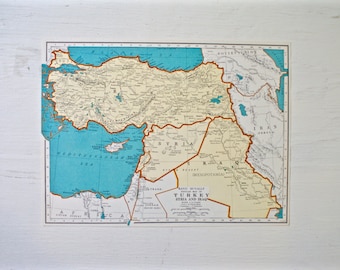 Syria map | Etsy