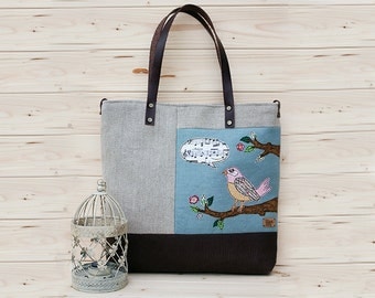 Borsa di stoffa gialla beige e marrore con di CrisDeMarchiAtelier