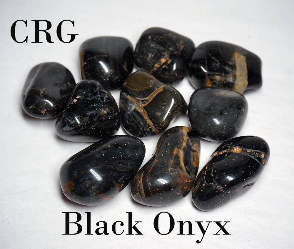 Black Onyx Tumbled Gemstones 1-LB