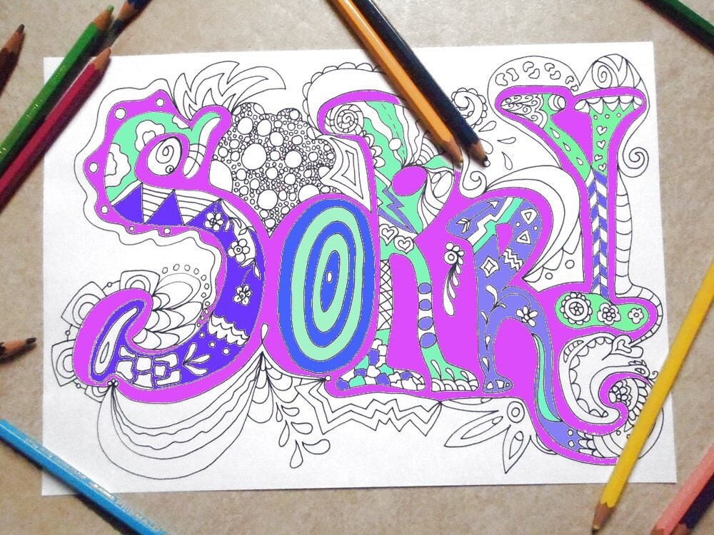 sorry card adult coloring book kids colouring instant download
