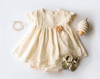 Cream baby dress | Etsy