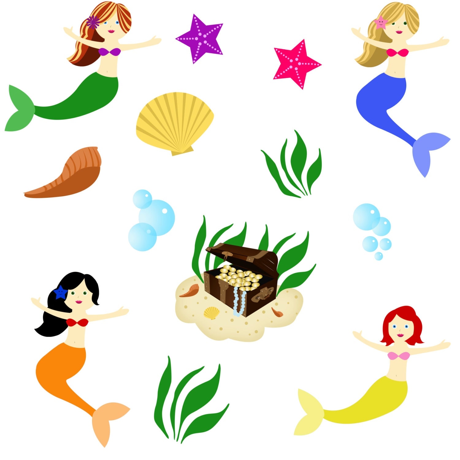 Mermaid Digital Clipart Mermaid Clipart Mermaid Clip Art