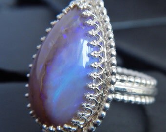 Genuine opal ring | Etsy