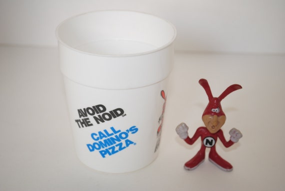 Domino's pizza Noid plastic cup and figure