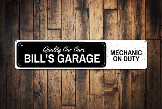Mechanic on Duty Sign Custom Garage Sign Quality Car Care