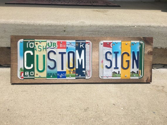 Custom License Plate Signs Personalized gift Custom Gifts