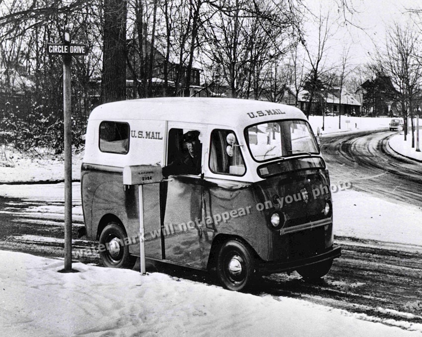Vintage 1953 U.S. MAIL TRUCK Twin Coach Postal by PictureRelic