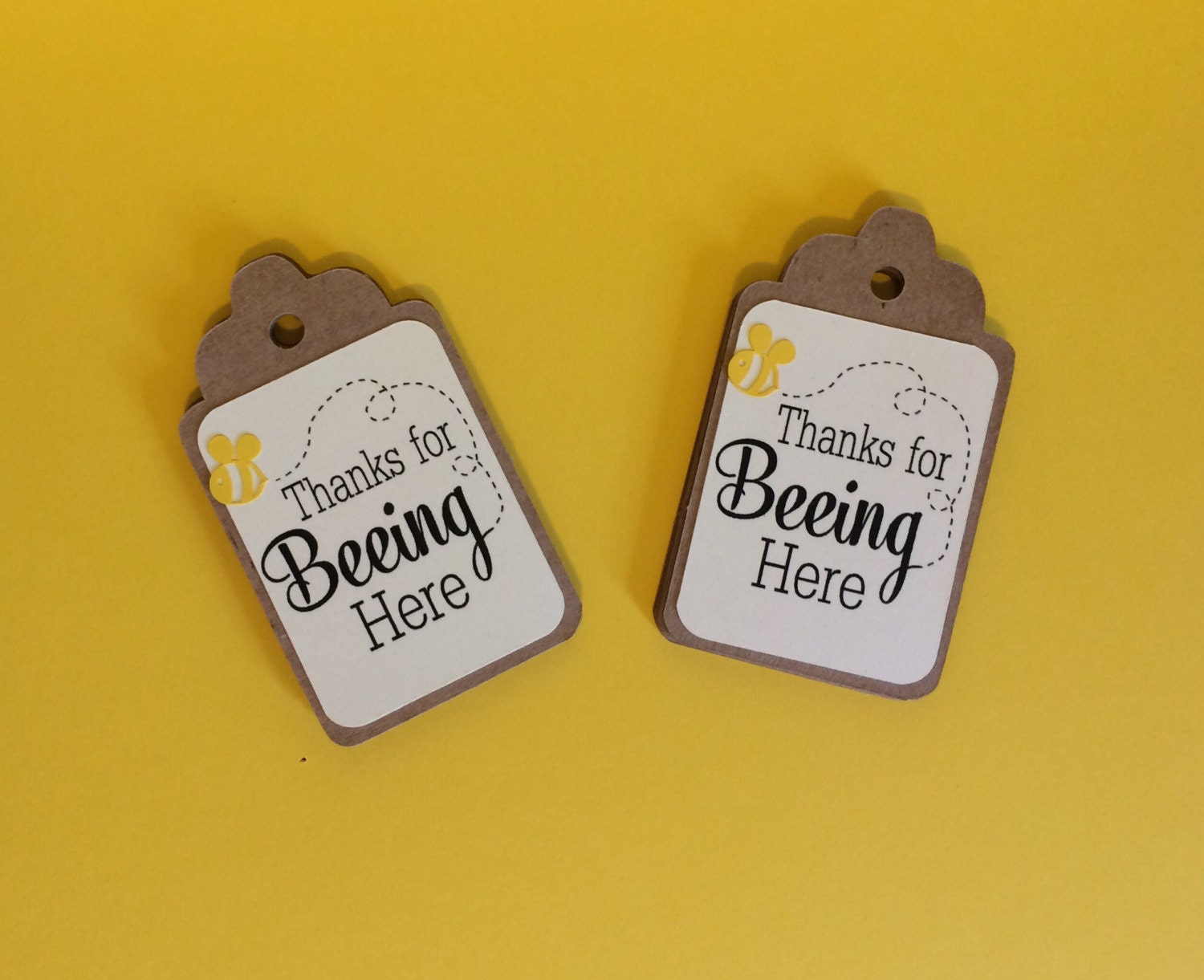 Thanks for Beeing Here Favor Tags Set of 12 Bee Gift Tags