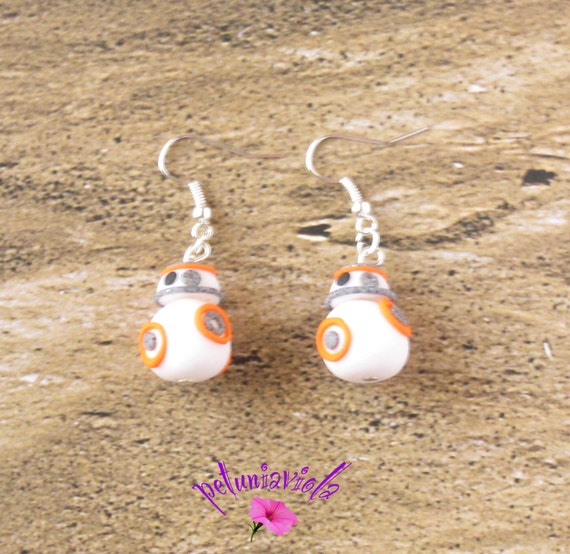 Star Wars BB8 earrings polymer clay-BB8 Fimo-Star Wars