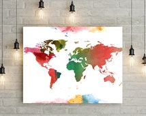 Unique painted map related items | Etsy