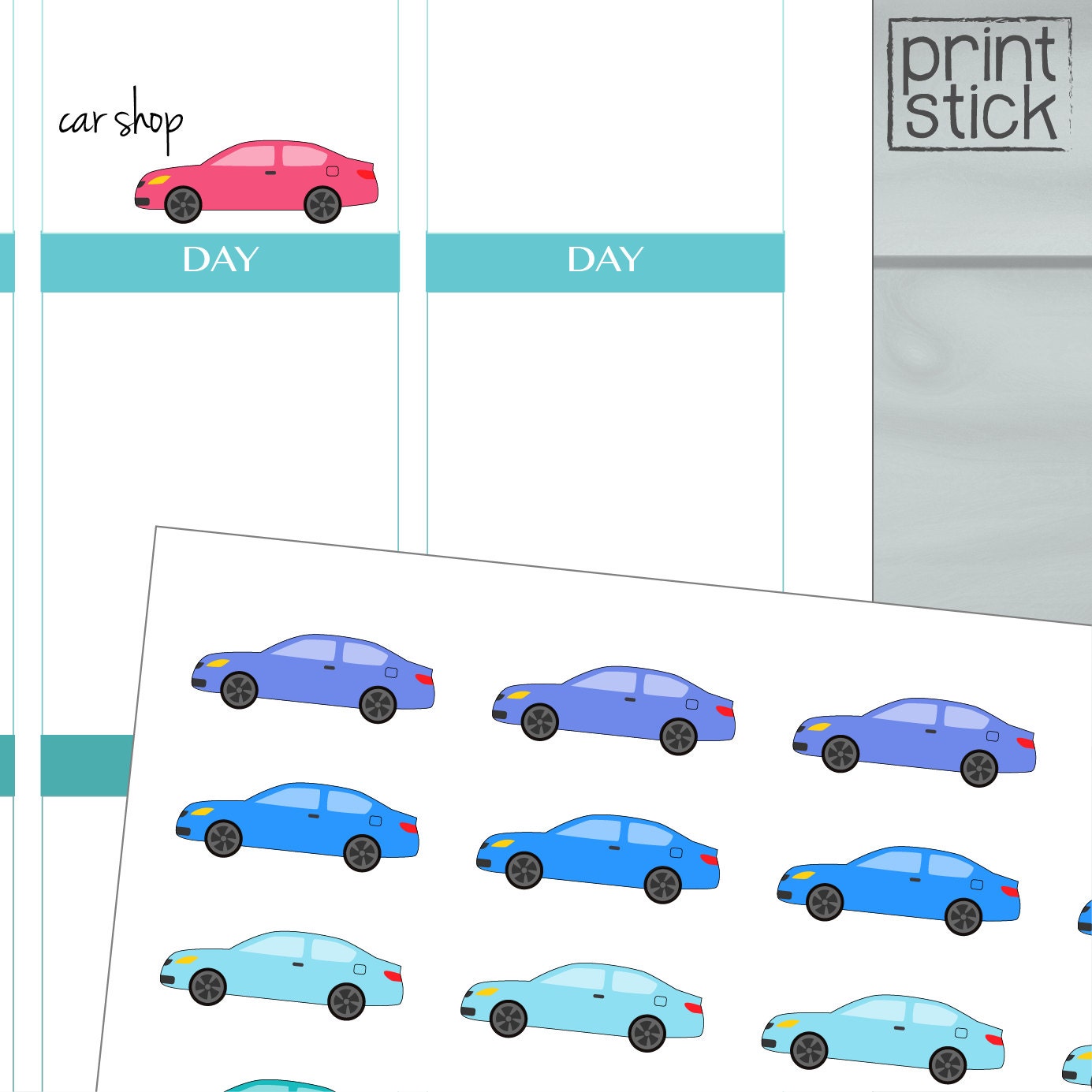 Car Planner Stickers PRINTABLE Perfect for your by PrintStick