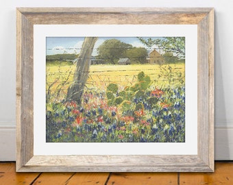 Bluebonnet painting | Etsy