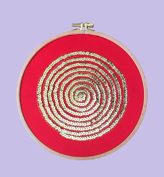 Items similar to Endless Loop - HoopArt / Beading, Embroidery, Modern ...