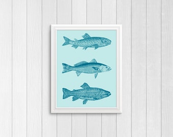 Vintage fish poster | Etsy