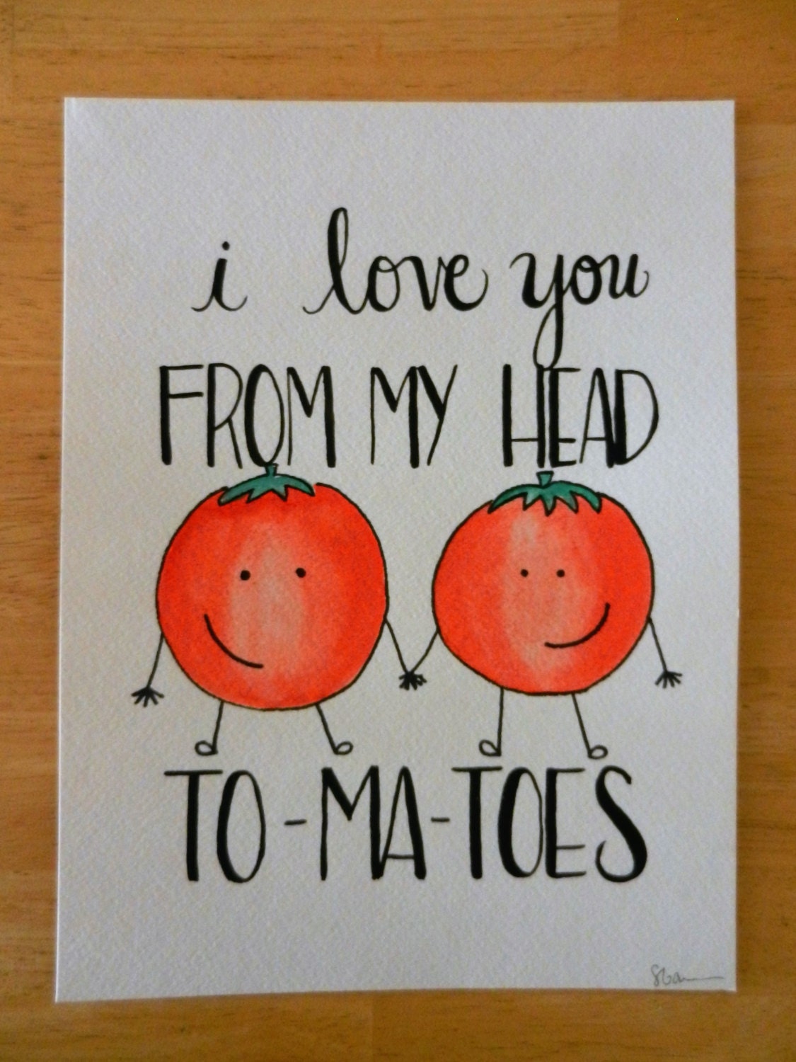 I Love You From My Head To Ma Toes Watercolor Wall By Shaymadethis
