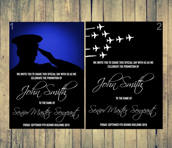 Items similar to military promotion invitation, military prints ...