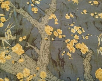 Bamboo print fabric | Etsy