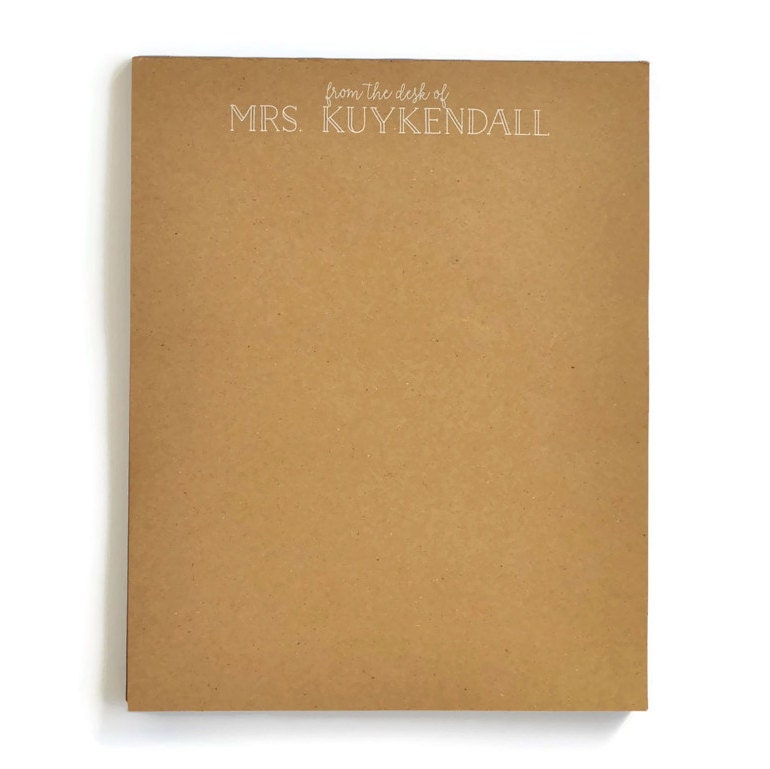 Personalized Kraft Letter Note Pad