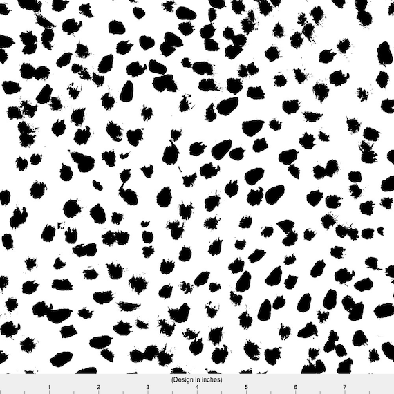 Black And White Dalmatian Animal Print Brushstroke Dots