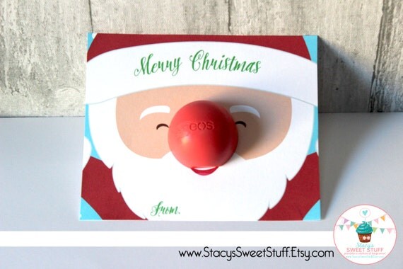 Santa Lip Balm Holder Printable Christmas Card Printable Lip
