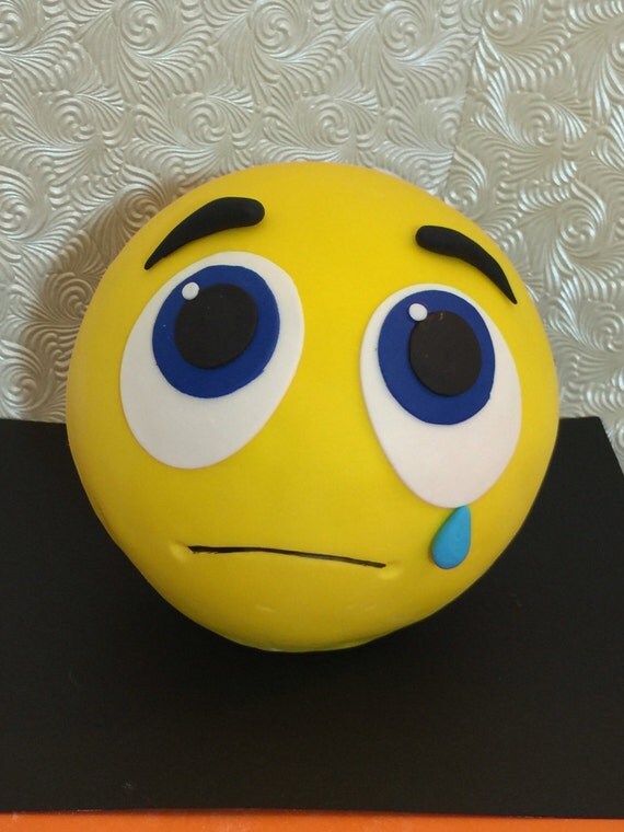 3D smiley sad grumpy face cake topper