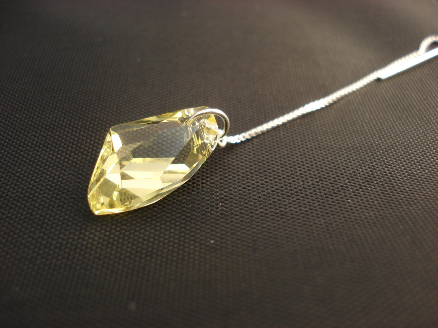Light Yellow Swarovski Crystals on Sterling Ear