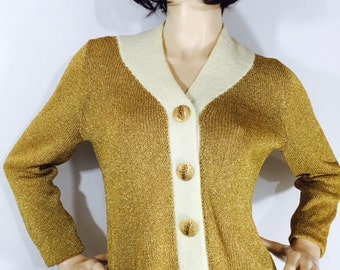 Gold cardigan | Etsy