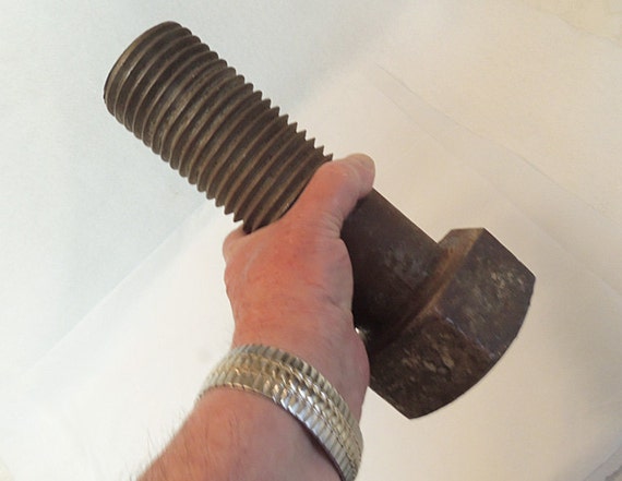 Huge Antique Heavy Bolt.. 15.75 Pounds 3.75 by cottagetocastle