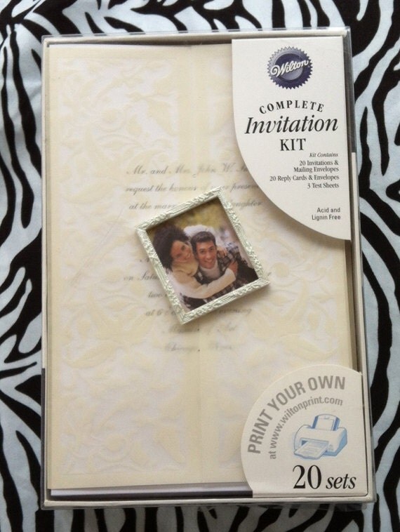 Wilton Print Your Own Wedding Invitation Kit 20 Invitations Wilton Print Your Own Wedding Invitation Kit 20 Invitations