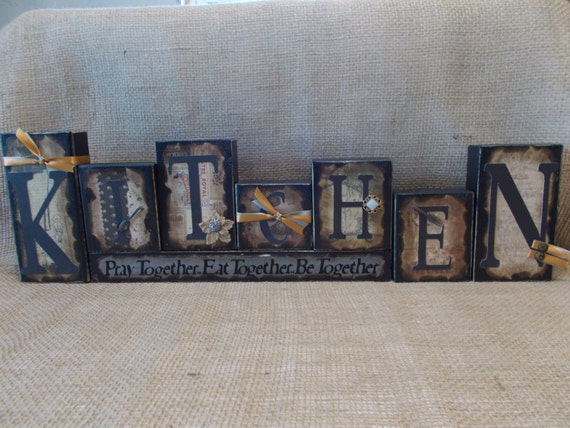 KITCHEN Word Block Sign