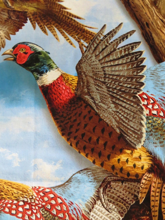 Pheasant Fabric Panel Crested Ringneck Wild Wings David