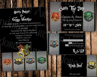 Harry potter wedding invitation | Etsy