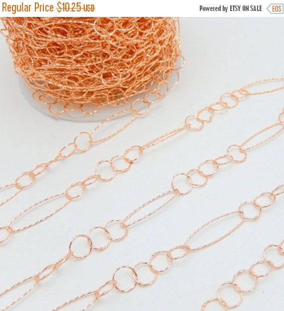 12% Cyber Monday Rose Gold Chain- Textured Gold Over Sterling Oval and ...