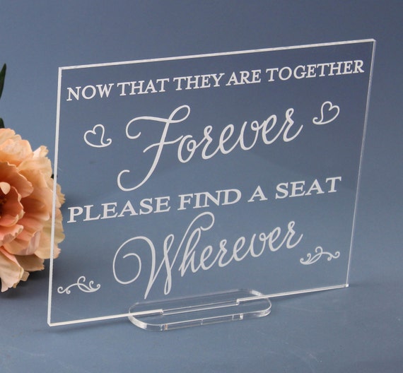 Open Seating Sign for Weddings and Receptions
