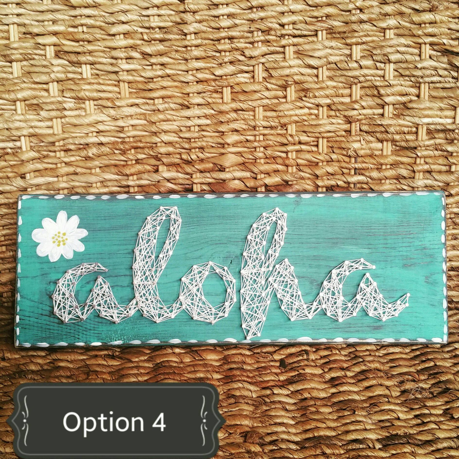 ALOHA String Art Home Decor Wooden Sign Rainbow Hawaiian