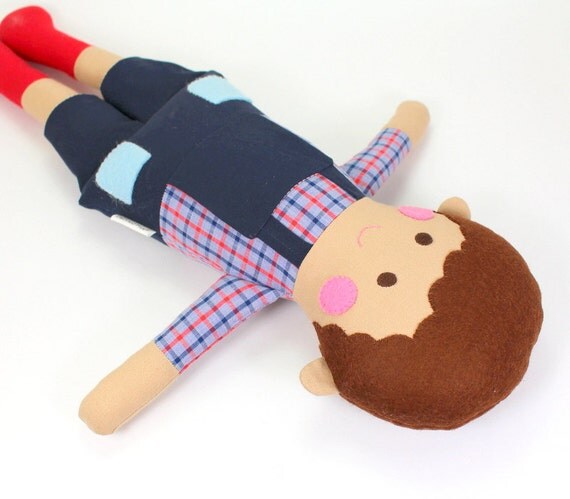 boy rag doll cloth doll for boys sebastian rag by CleoAndPoppy