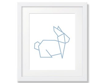 Unique geometric rabbit related items | Etsy