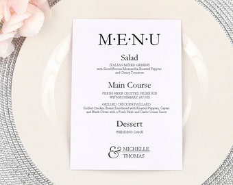 Classy dinner menu | Etsy