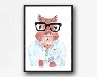 Unique nerd squirrel related items | Etsy