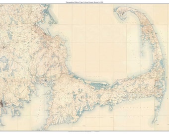 Cape Cod 1858 Map Wall Map Reprint with Homeowner by Oldmap
