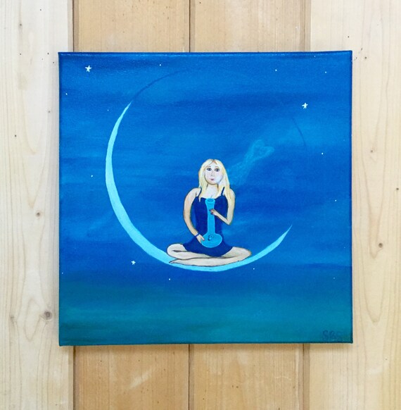 420 Art acrylic original painting on canvas Pot by SunStroked