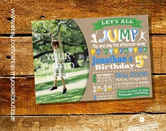 Sky zone invitation | Etsy